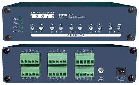 Broadcast Tools2×10 DA – Analog Distribution Amplifier – 305broadcast