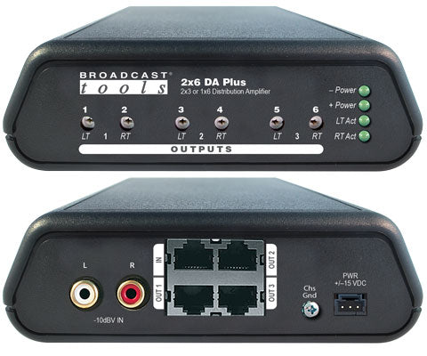 Broadcast Tools 2×6 DA Plus/RJ – RJ45 Analog Distribution Amplifier ...