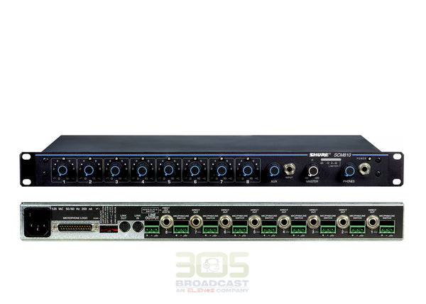 Shure SCM810 Eight-Channel Automatic Microphone Mixer, Black | 305broadcast